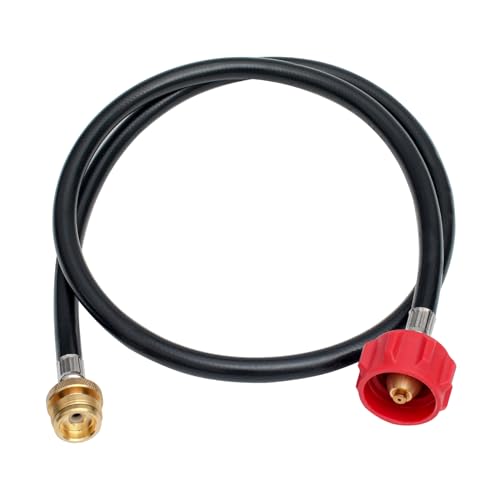 4FT Universal Propane Hose, 1LB to 20LB Propane Tank Adapter Hose for Weber Q Hose, buddy heater ...