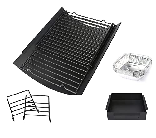 Hisencn Adjustable Ash Pan/Drip Pan, Porcelain Steel Grease Collection ...