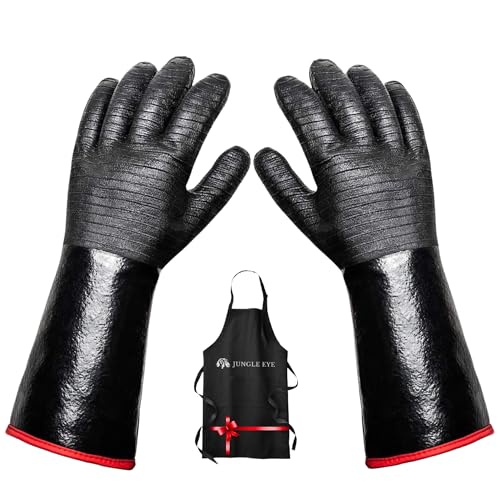 Jungle Eye BBQ Grill Gloves Heat Resistant 932°F – Neoprene Non-Slip ...
