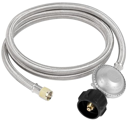 SHINESTAR 6 Feet Propane Regulator and Hose, Fit for Gas Grill, Blackstone 28"/36" Griddle ...